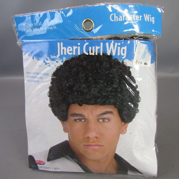 Hair | Jheri Curl Wig Adult Costume Accessory Halloween New Curly Black ...